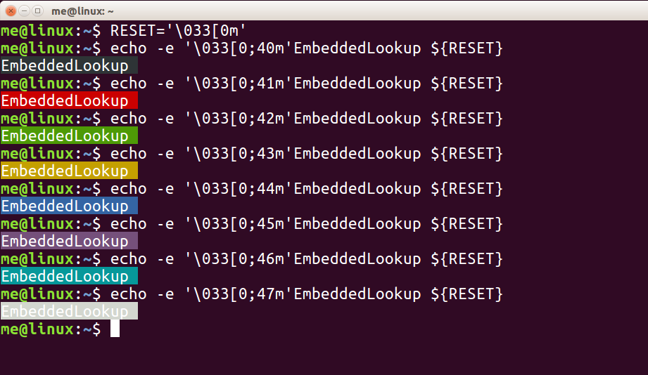 Escape Codes In Linux